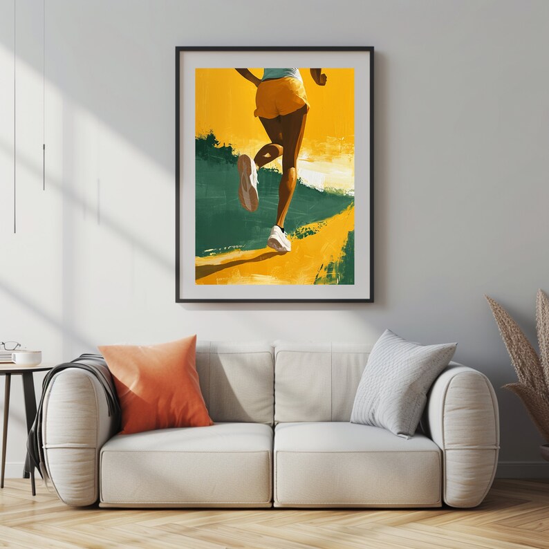 Abstract Running Art Print: Marathon Runner Gift (digital Download) - Etsy