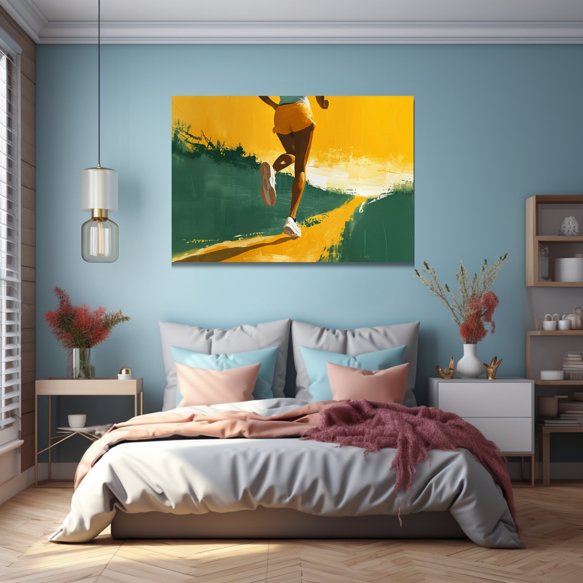 Abstract Running Art Print: Marathon Runner Gift (digital Download) - Etsy