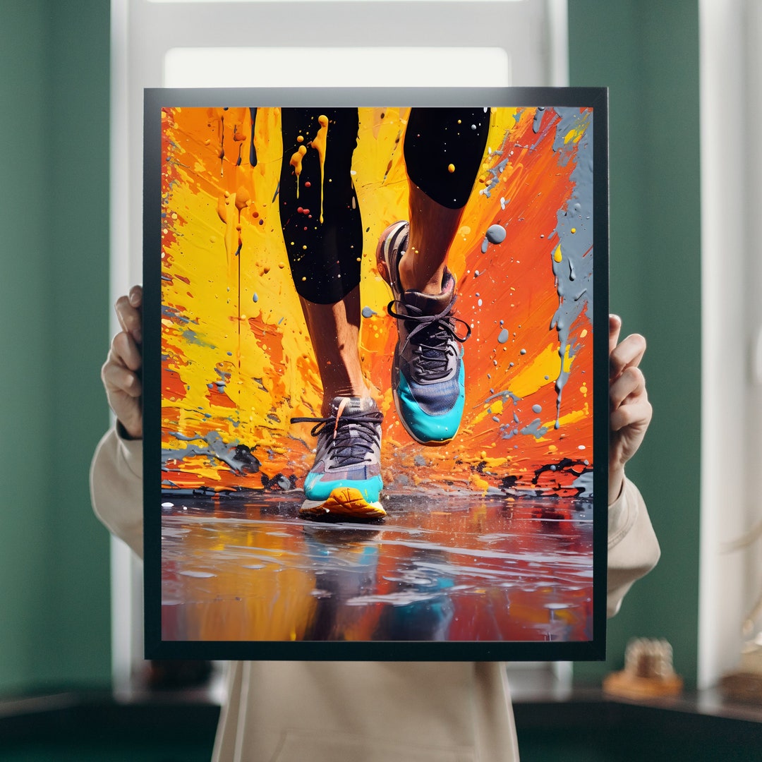 Running Poster Wall Art Print for Home, Running Gifts Marathon Wall Art ...