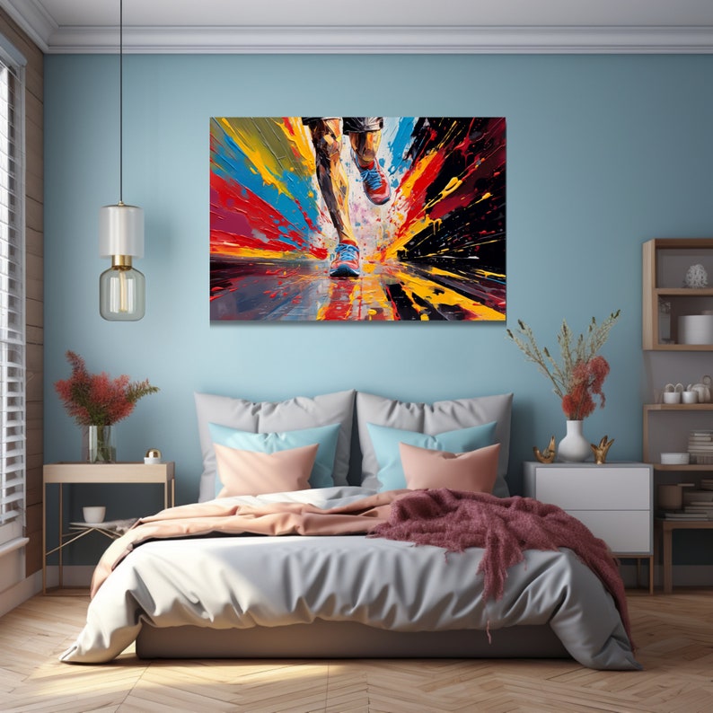 Abstract Running Art Print: Colourful Marathon Runner (digital Download ...
