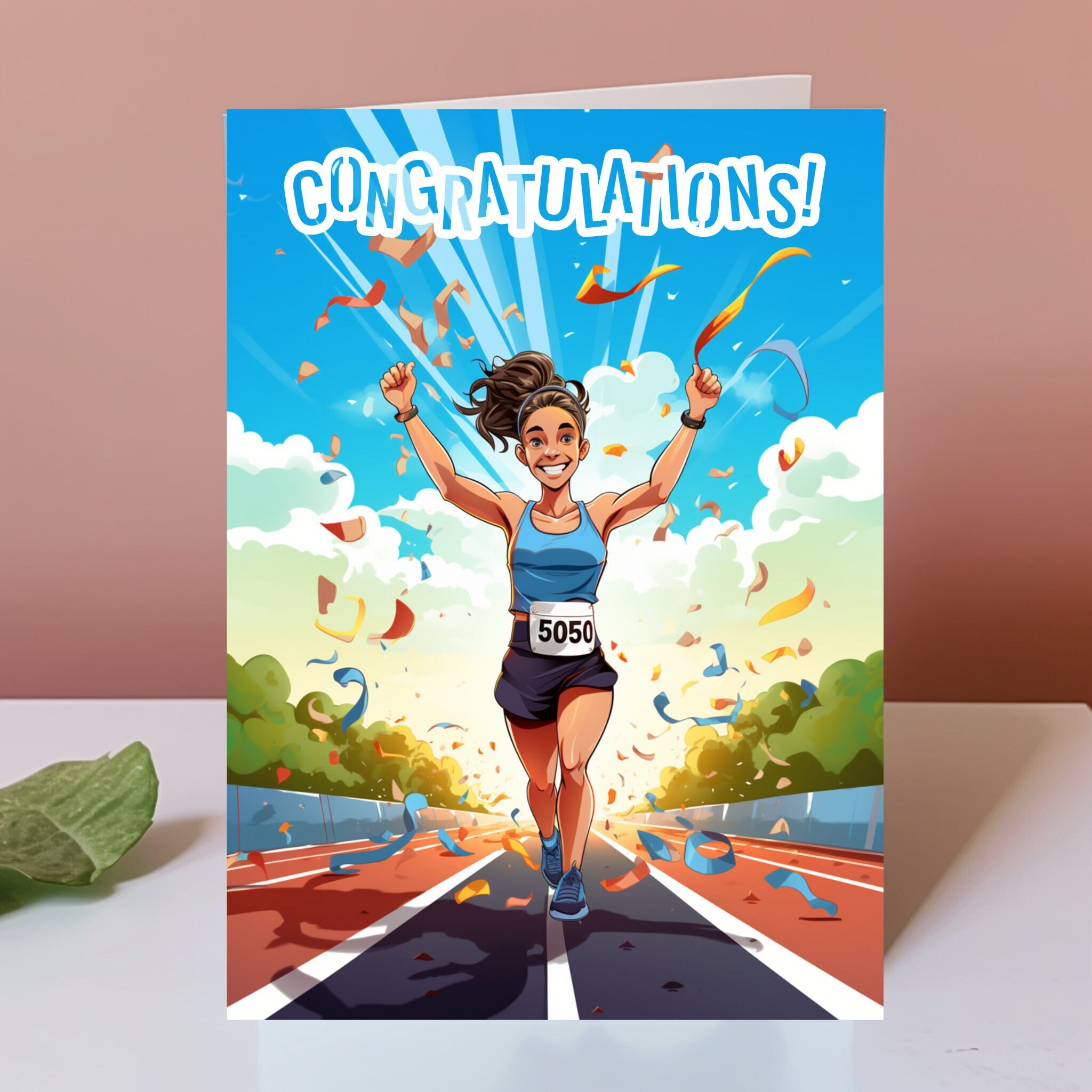 Congratulations Card for Runners, Well Done Greeting Card, Gift for ...