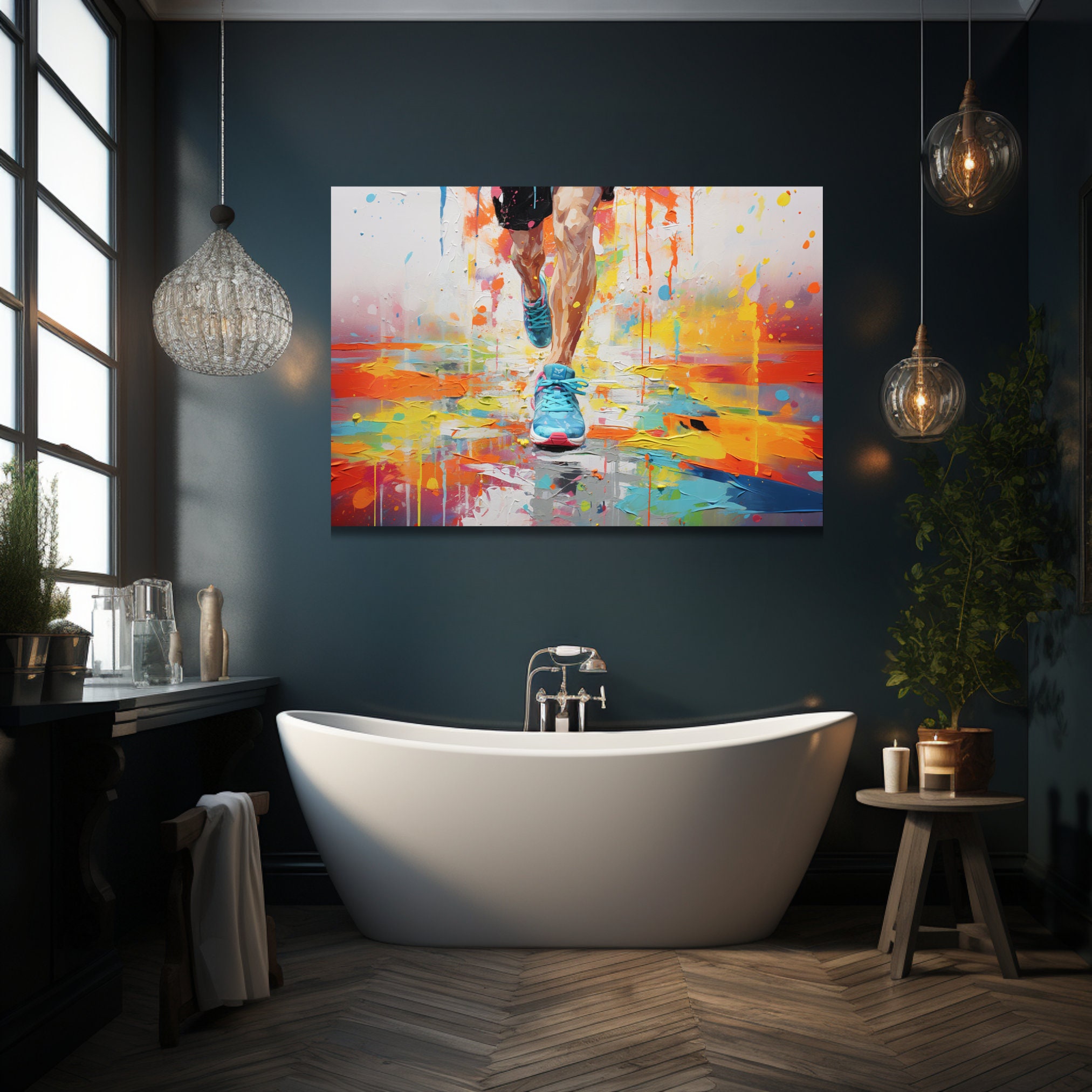 Colourful Abstract, Running Poster, Running Wall Art Print, for Home ...