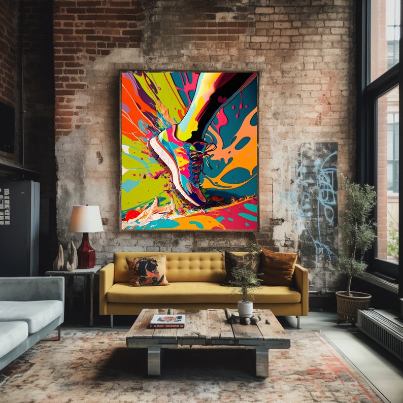 Colorful Running Shoe Print: Abstract Marathon Art (digital Download ...