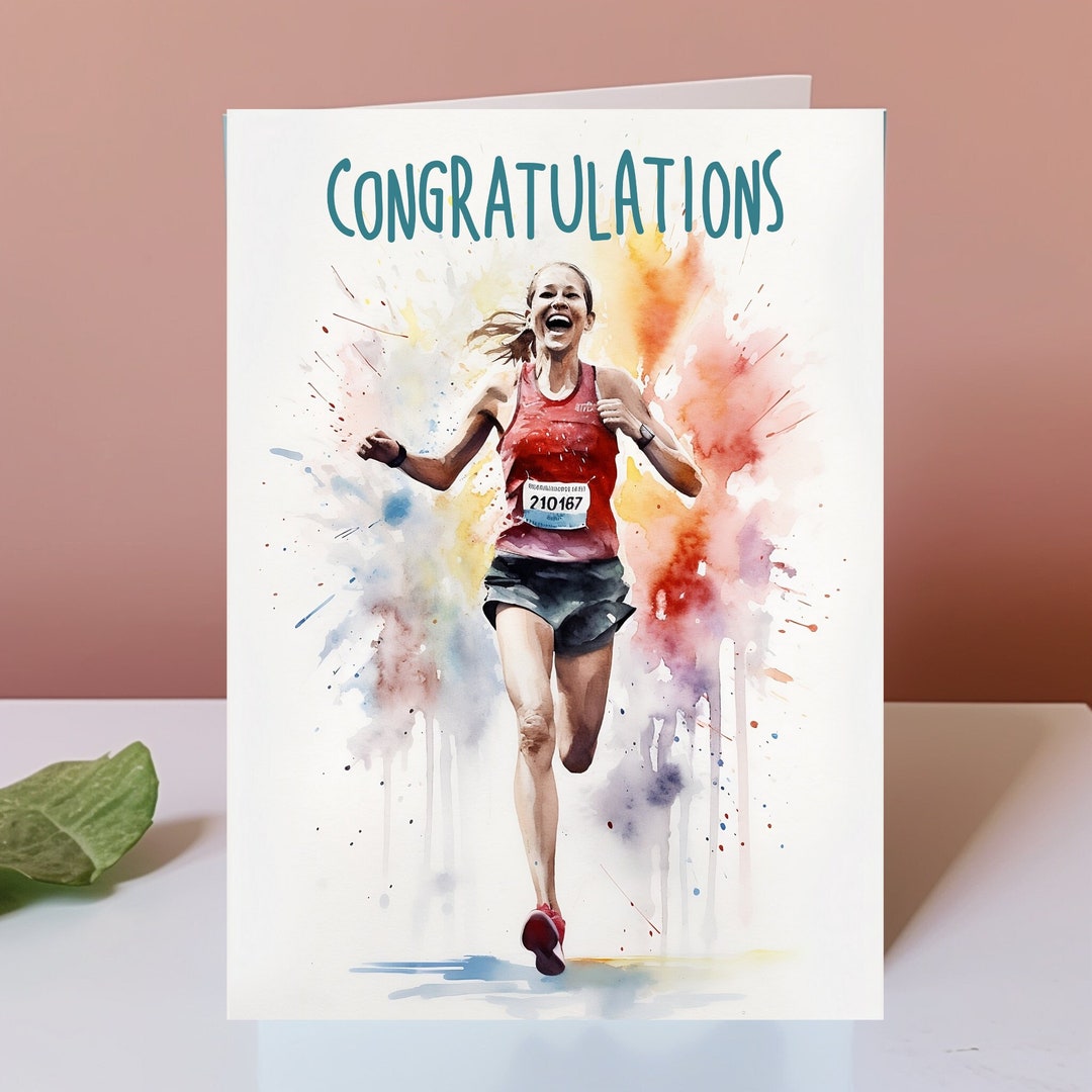Congratulations Card for Runners, Well Done Greeting Card, Gift for ...