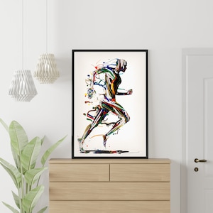 Abstract Running Art Print: Colorful Acrylic Runner (digital Download ...