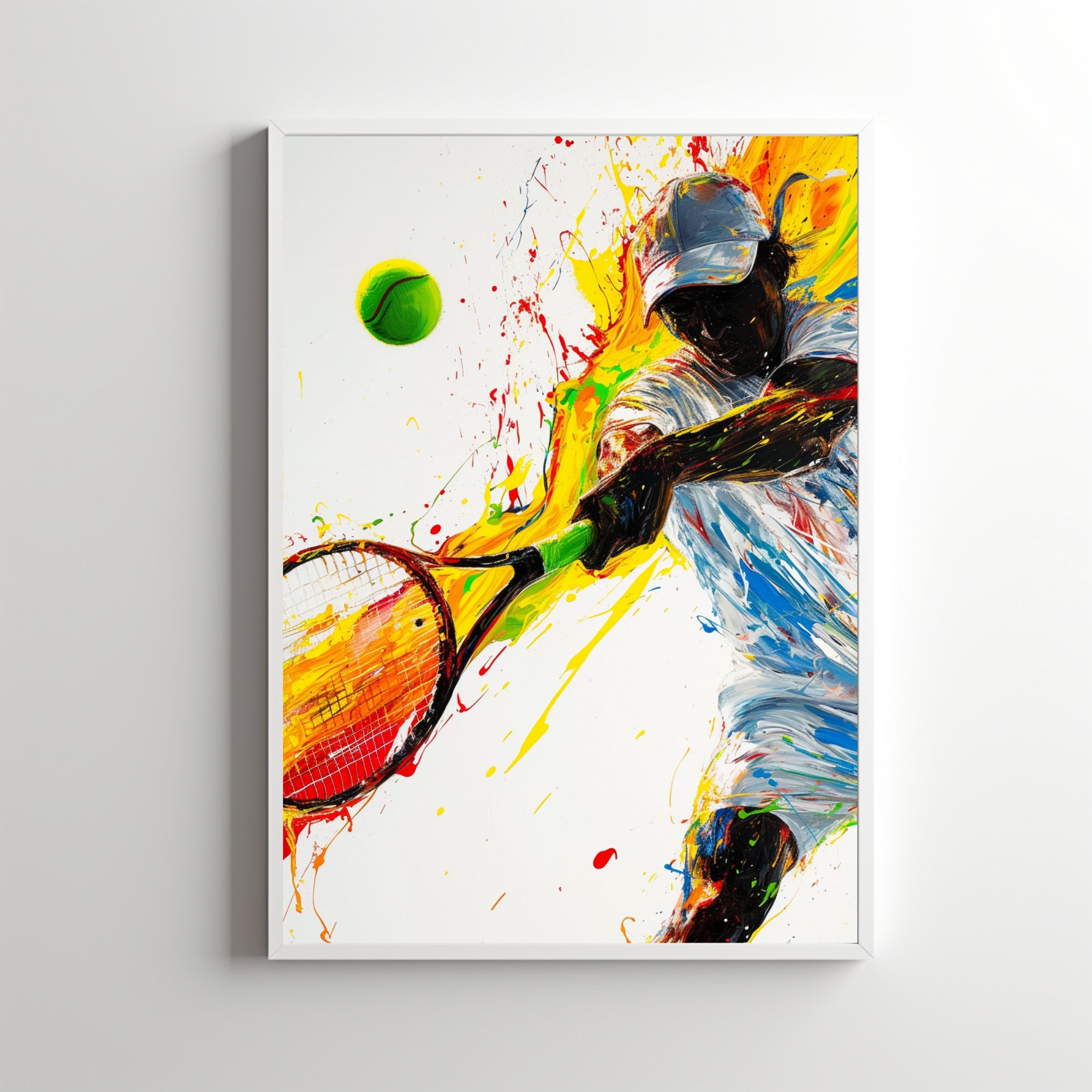 Abstract Tennis Player Art Print: Colorful Sports Wall Decor (digital ...