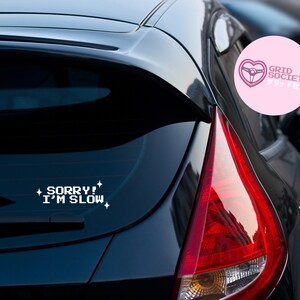 Sorry I'm Slow Vinyl Decal Pixel Font Black, White, Holographic, Pink ...