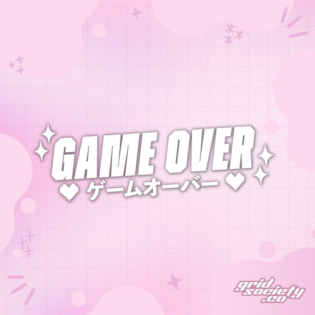 Game Over Vinyl Decal • 20cm • Gamer JDM Bumper Sticker • Full Hearts ...