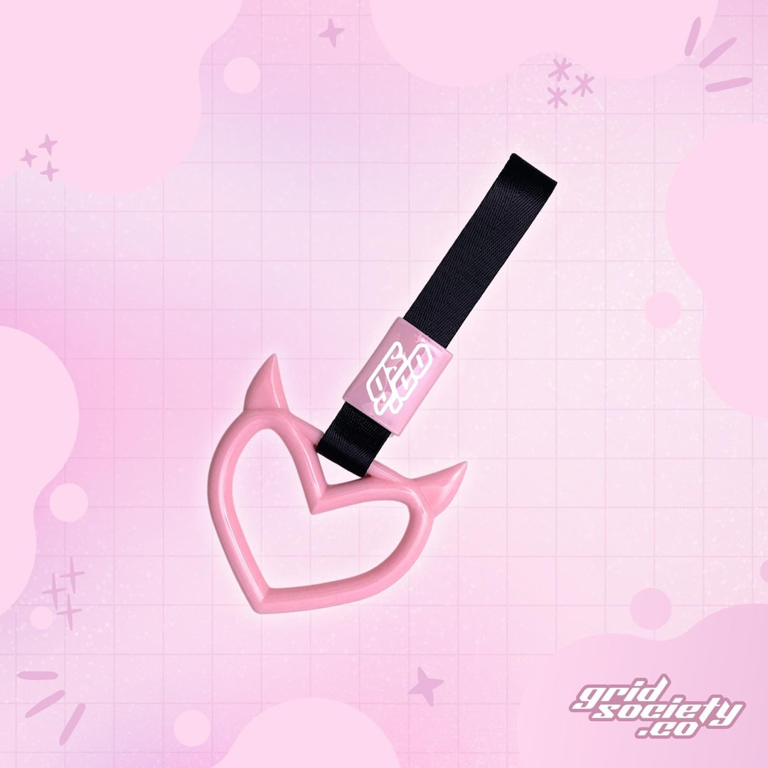 Pink Devil Heart Tsurikawa: JDM Car Interior Strap - Etsy