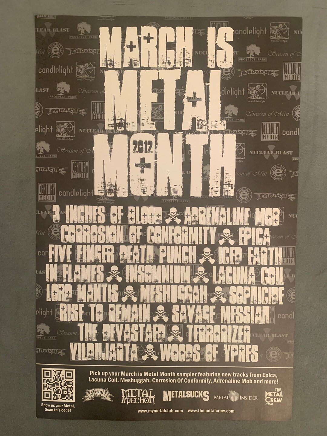 Vintage Promotional Heavy Metal Poster March is Metal Month 11' X 17 ...