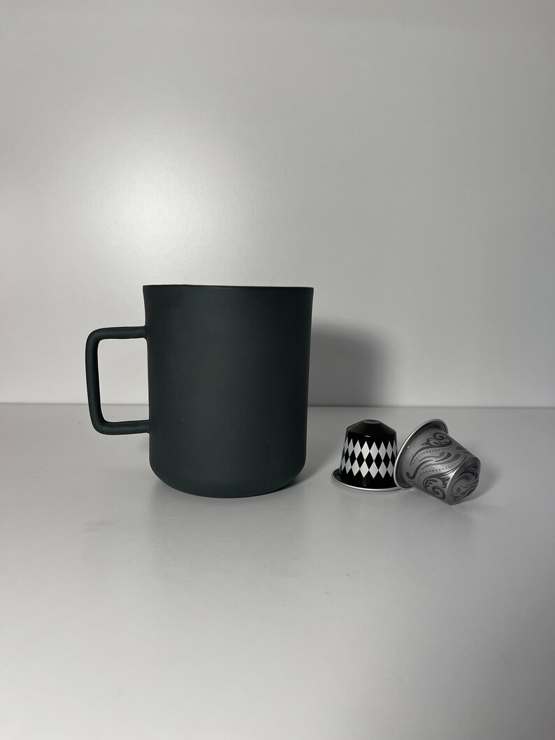 12 Oz Matte Black Thin Porcelain Coffee Mug Handmade Large - Etsy