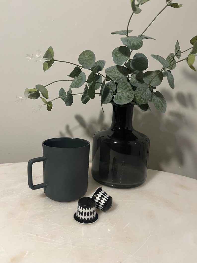 12 Oz Matte Black Thin Porcelain Coffee Mug Handmade Large - Etsy