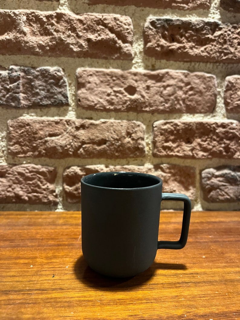 12 Oz Matte Black Thin Porcelain Coffee Mug Handmade Large - Etsy