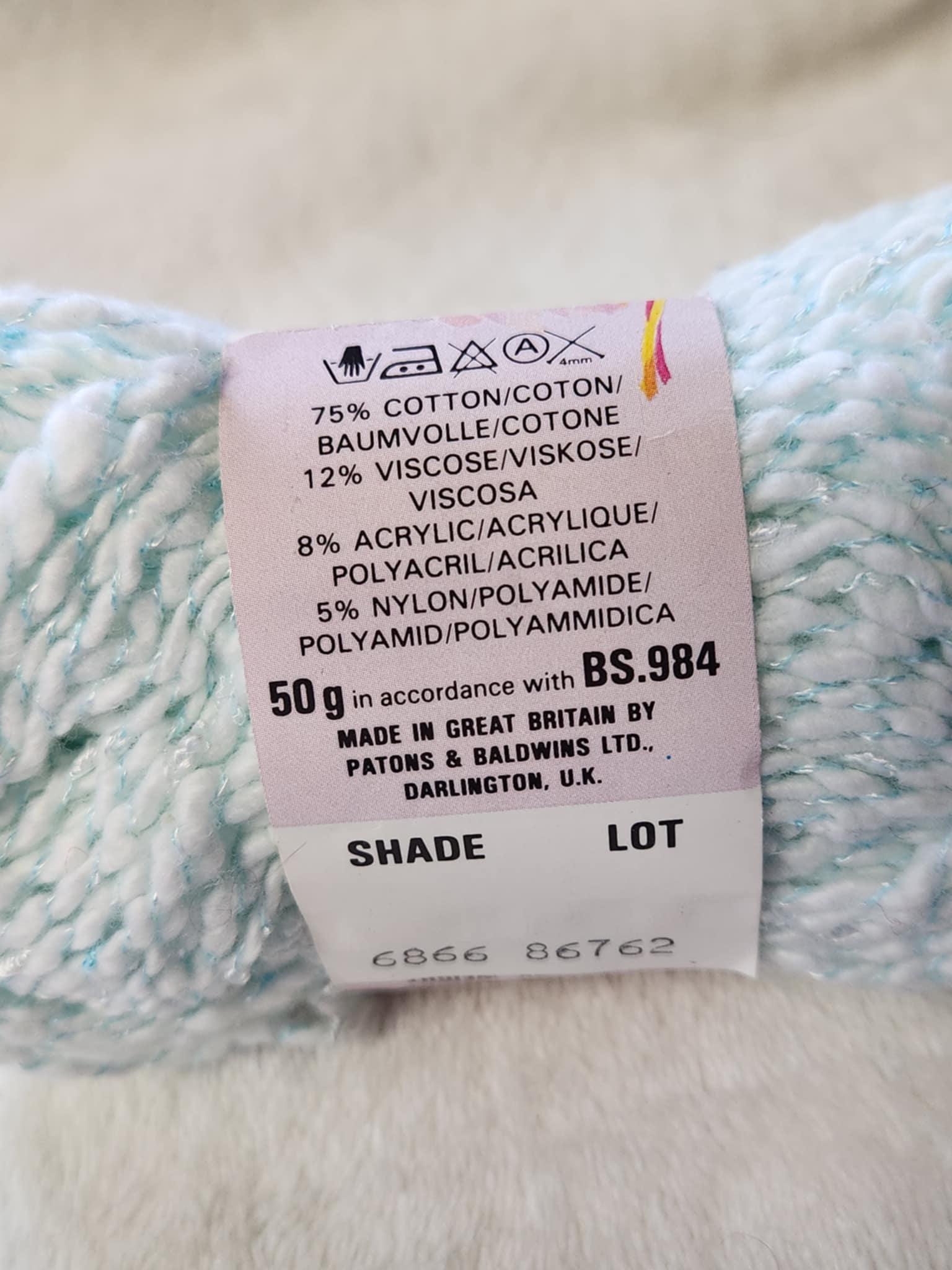 Patons Cotton Top Streamers 50g Yarn Skein Baby Blue - Etsy