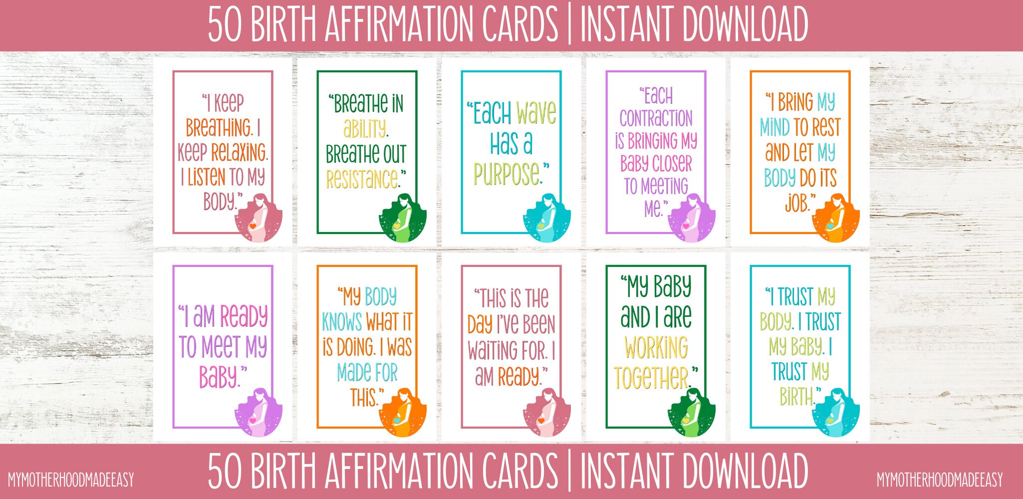50 PRINTABLE Birth Affirmation Cards | Positive and Encouraging | New ...