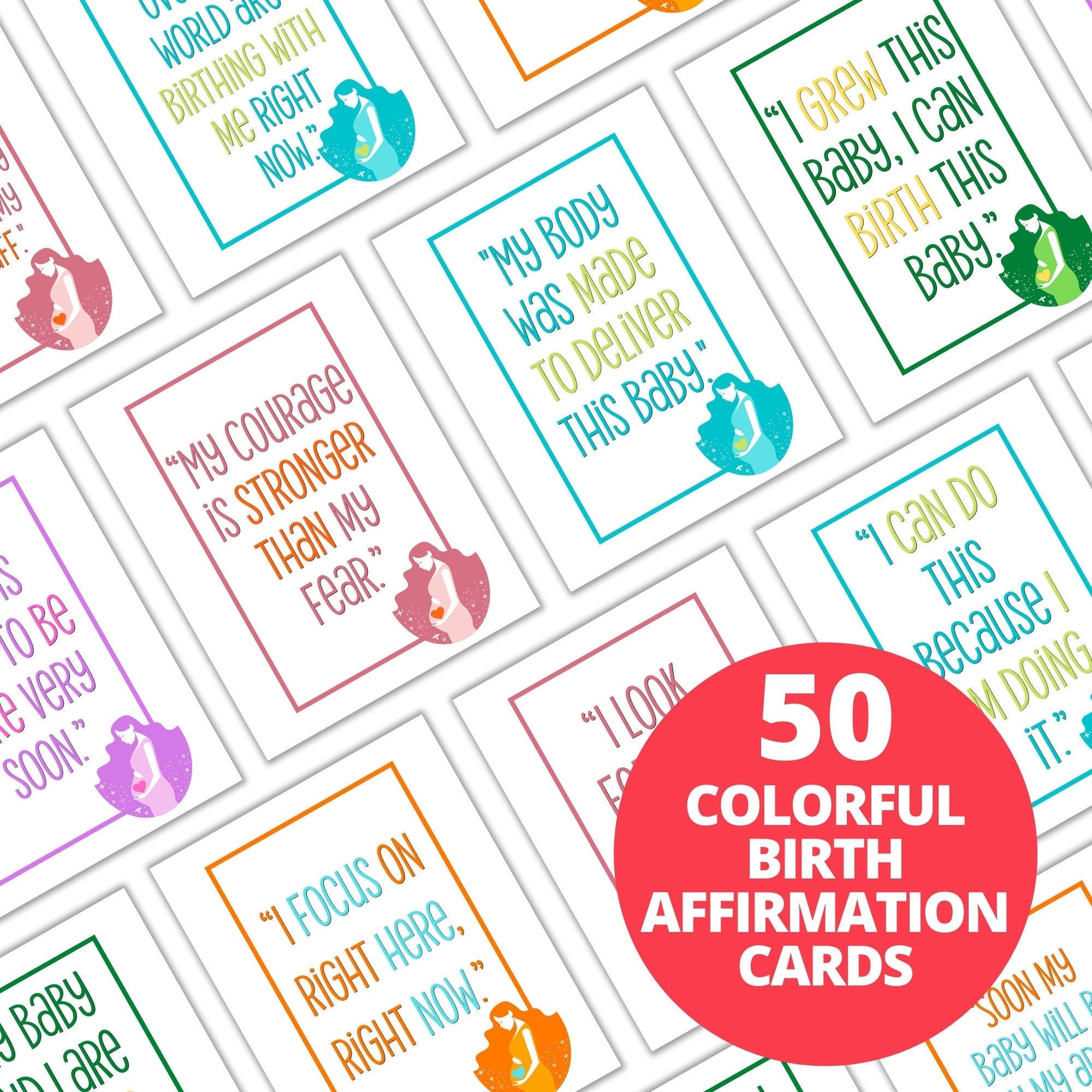 50 PRINTABLE Birth Affirmation Cards | Positive and Encouraging | New ...