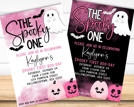 The Spooky One First Birthday Invitation Card Halloween - Etsy