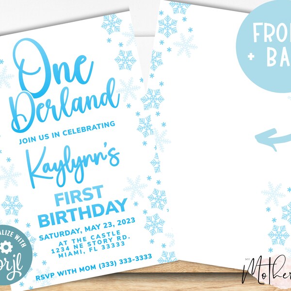 Frozen 1st Birthday Party Invitation - Etsy