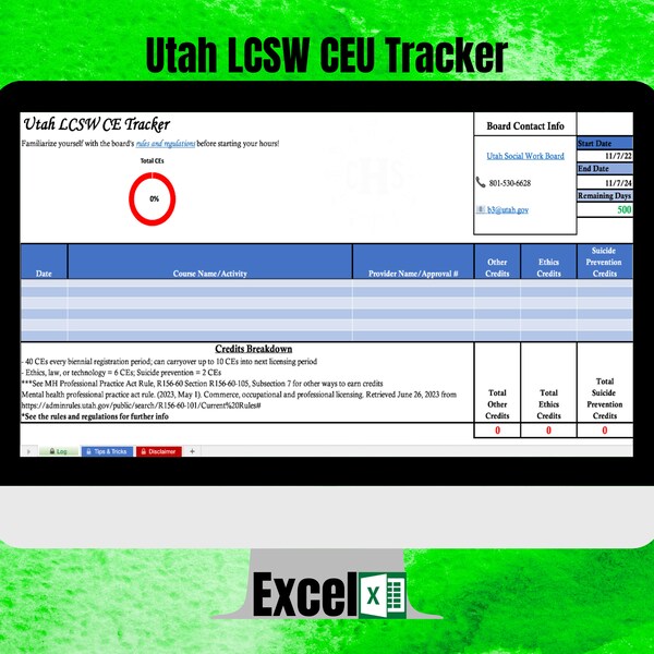 Lcsw Excel Tracker - Etsy