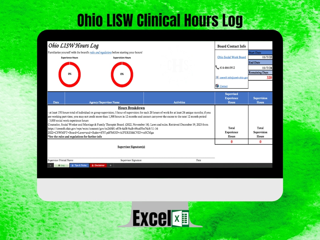 Ohio LISW, Clinical Hours Tracker, Clinical Supervision Tools, Social ...