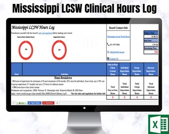 Clinical Log Hours Tracker Excel - Etsy