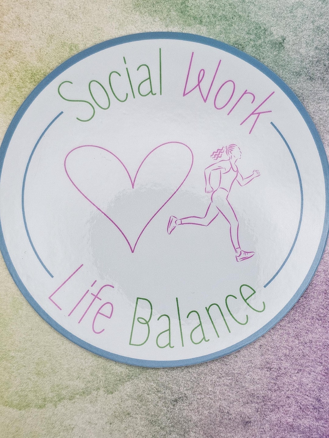 Social Work Life Balance Running Sticker for Social Worker, Self Care ...