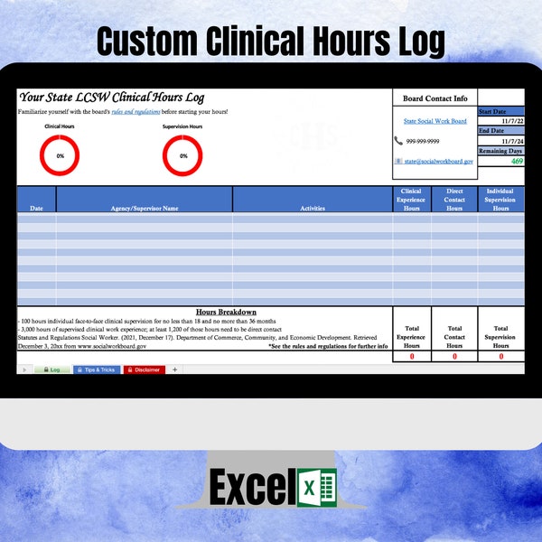 Clinical Hours Tracker Spreadsheet - Etsy Clinical Hours Tracker Spreadsheet - Etsy
