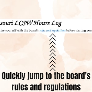 Missouri LCSW Hour Tracker Clinical Hours Log (Instant Download) - Etsy