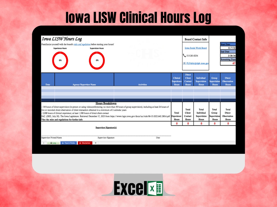Iowa LISW, Clinical Hours Tracker, Clinical Supervision Tools, Social ...
