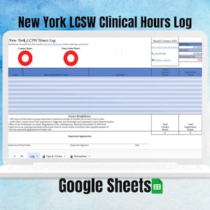 New York, LCSW Hour Tracker, Clinical Hours Log, Clinical Supervision ...