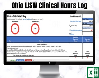 Clinical Log Hours Tracker Excel - Etsy