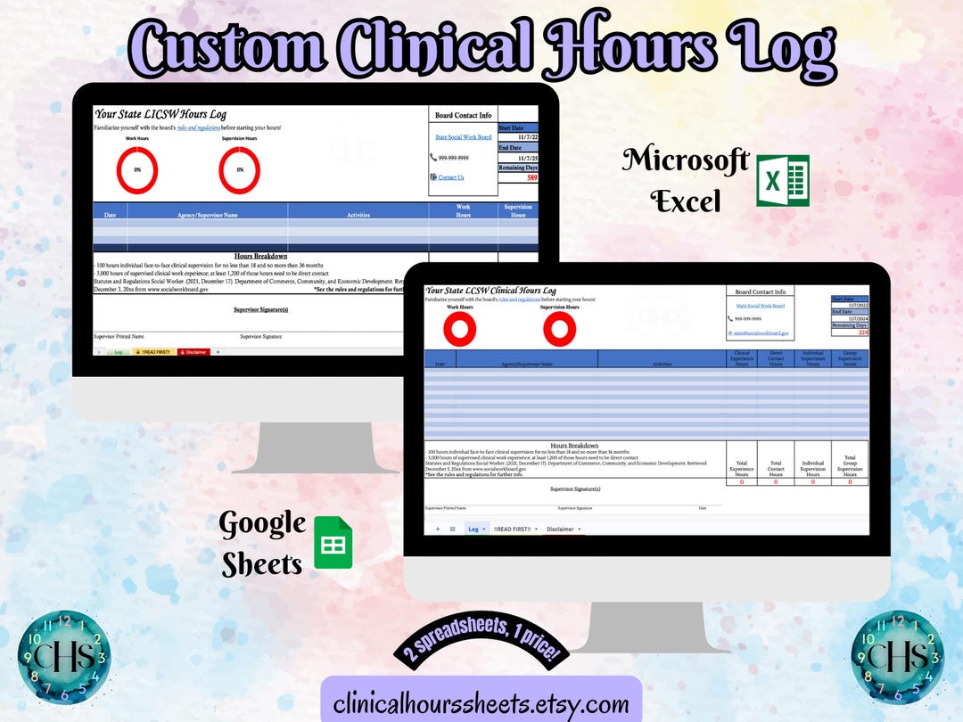 Custom Clinical Hours Tracker, Supervision Log - Healthcare Worker Gift ...