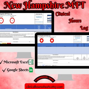 New Hampshire MFT, Clinical Hours Tracker, Supervision Log for Marriage ...
