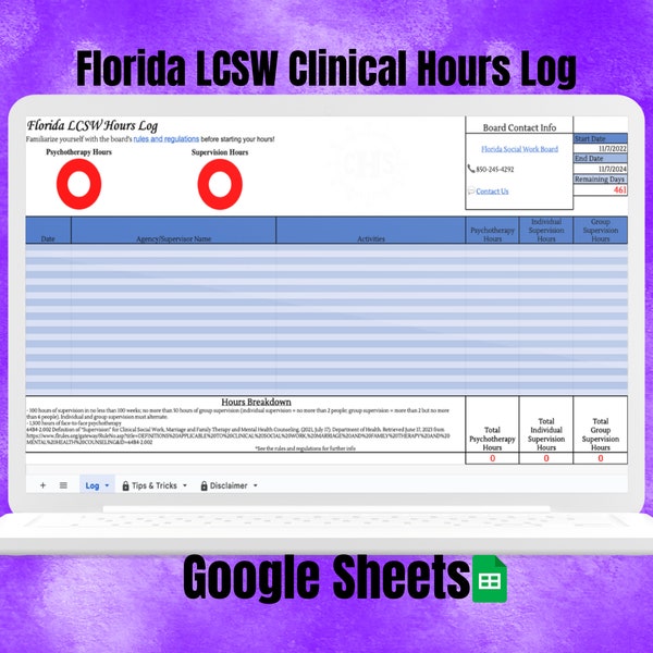 Social Work Supervision Hours Tracker - Etsy