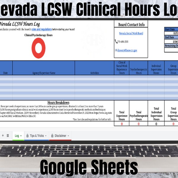 Clinical Hours Tracker Spreadsheet - Etsy