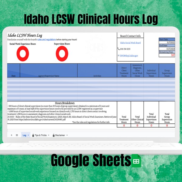 Tracking Lcsw Hours - Etsy