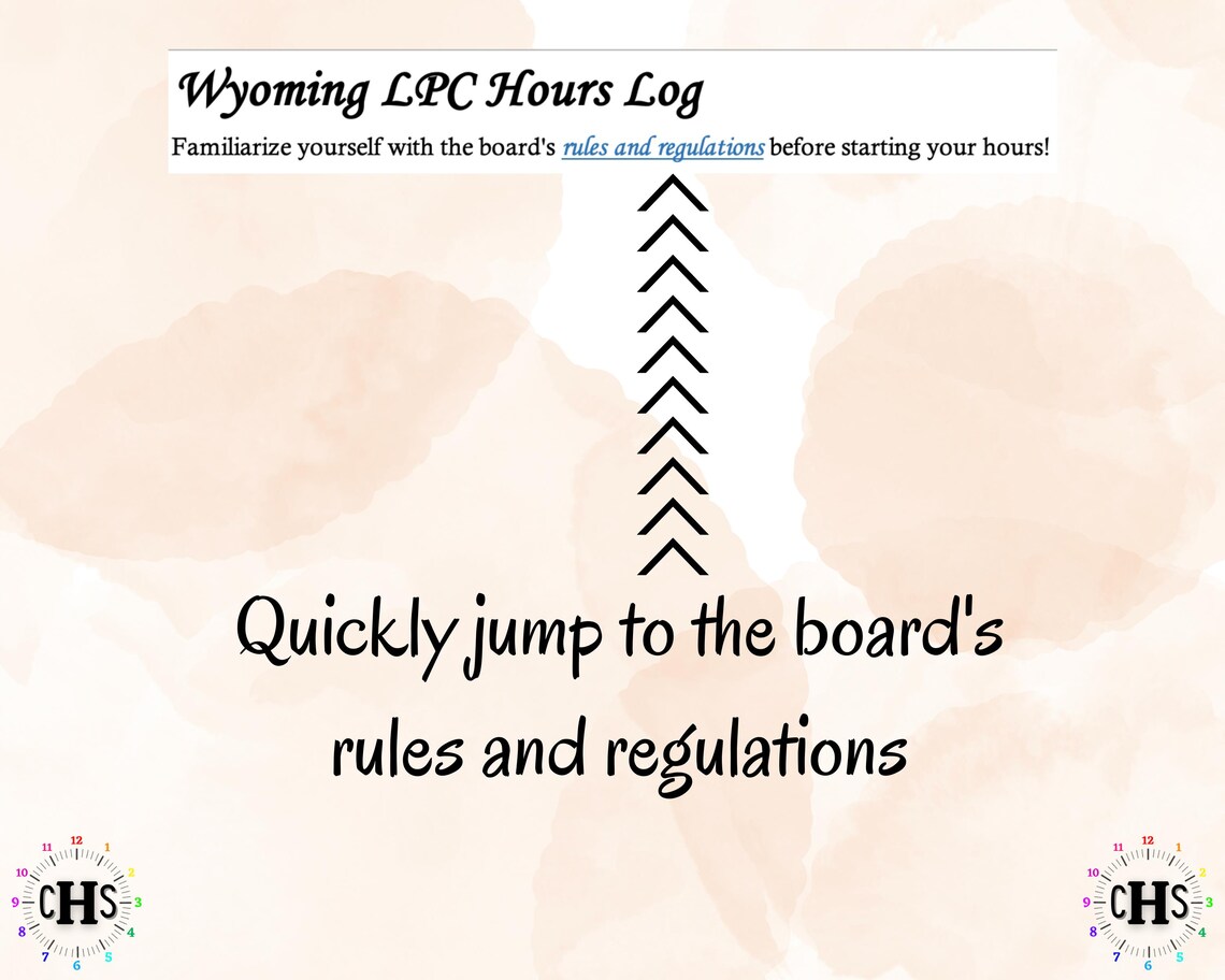 Wyoming LPC, Clinical Hours Tracker, Supervision Log for Provisional ...