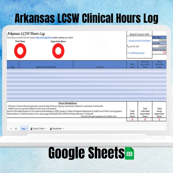 Social Work Supervision Hours Tracker - Etsy