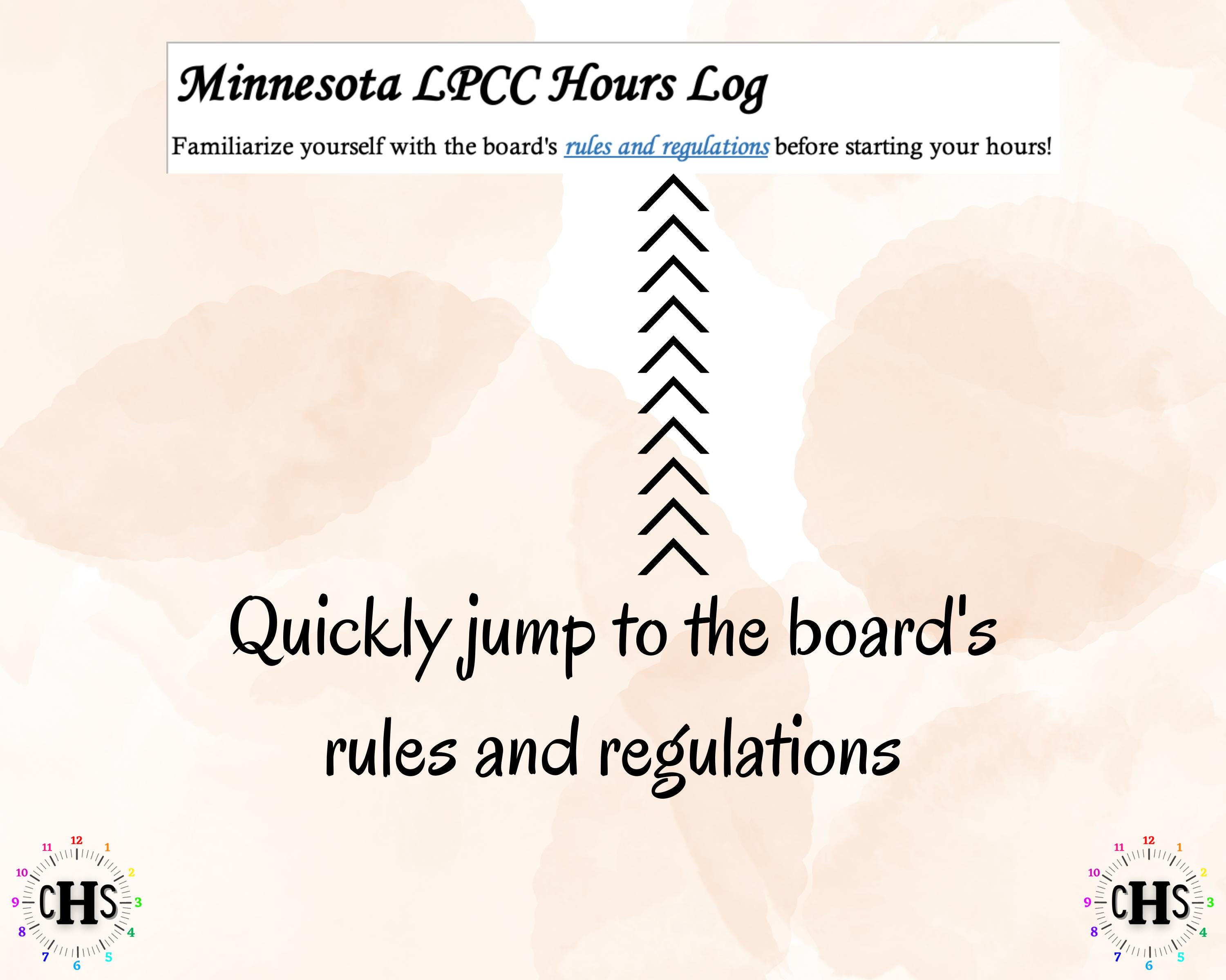 Minnesota LPCC, Clinical Hours Tracker, Supervision Log for Licensed ...