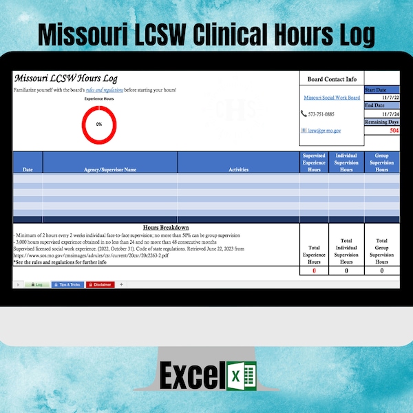 Lcsw Excel Tracker - Etsy