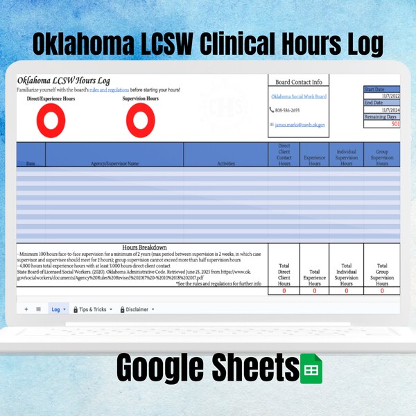 Clinical Hours Tracker Spreadsheet - Etsy