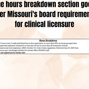 Missouri LCSW Hour Tracker Clinical Hours Log (Instant Download) - Etsy