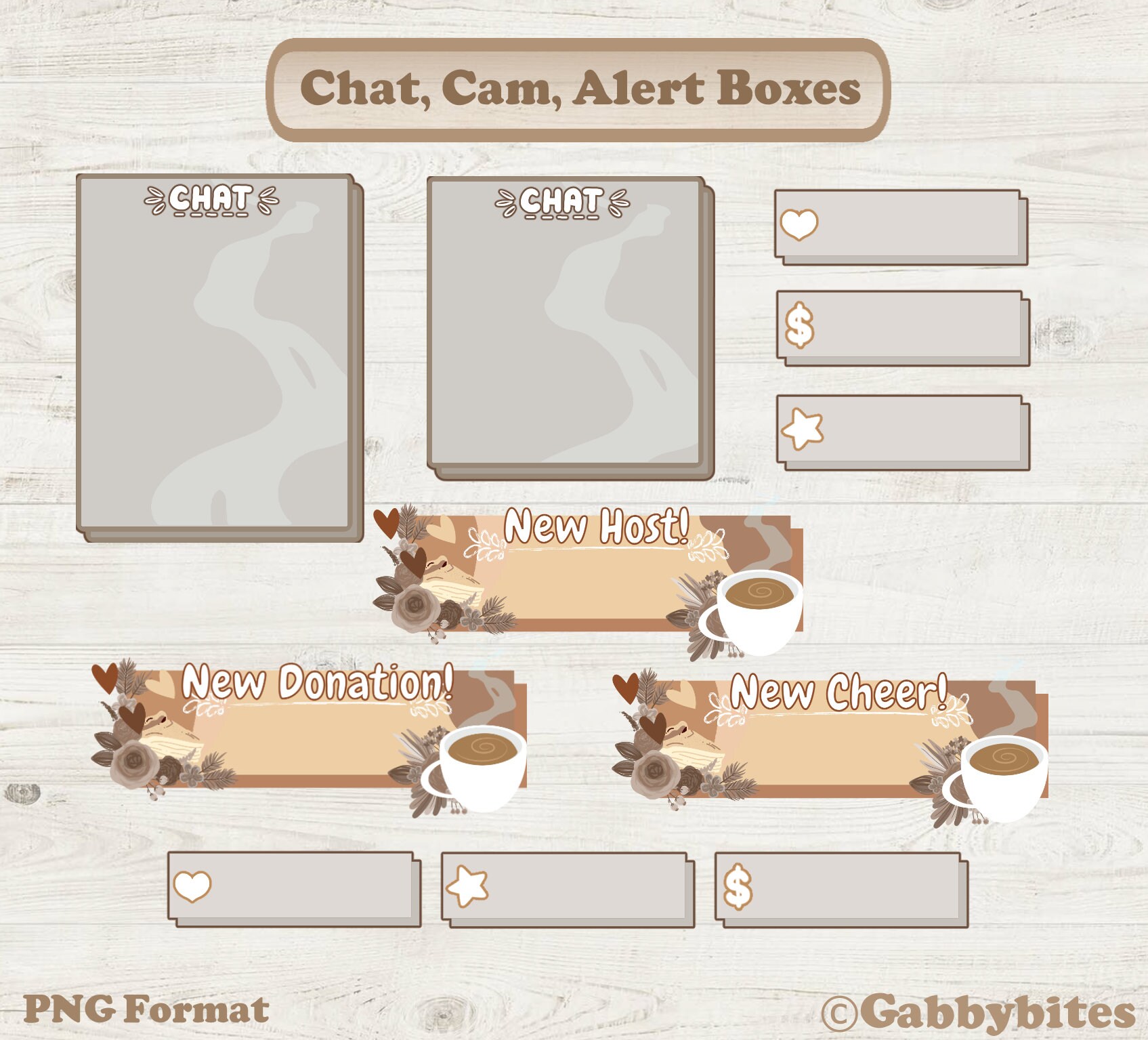 Coffee Cream Animated Stream Overlay, Cafe Dessert Theme (digital ...