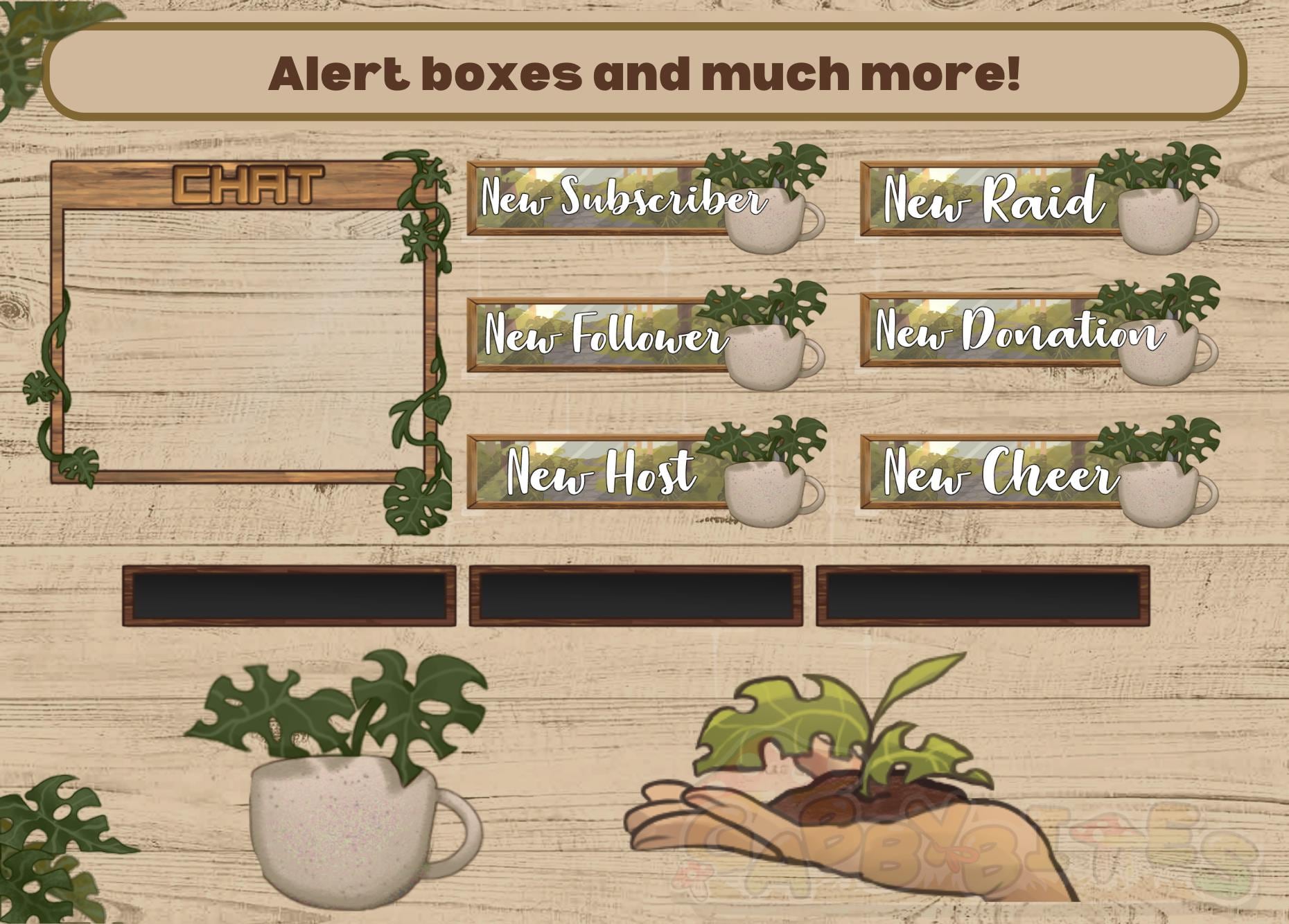 Monstera Cafe Animated Stream Overlay: Twitch & Youtube (digital ...