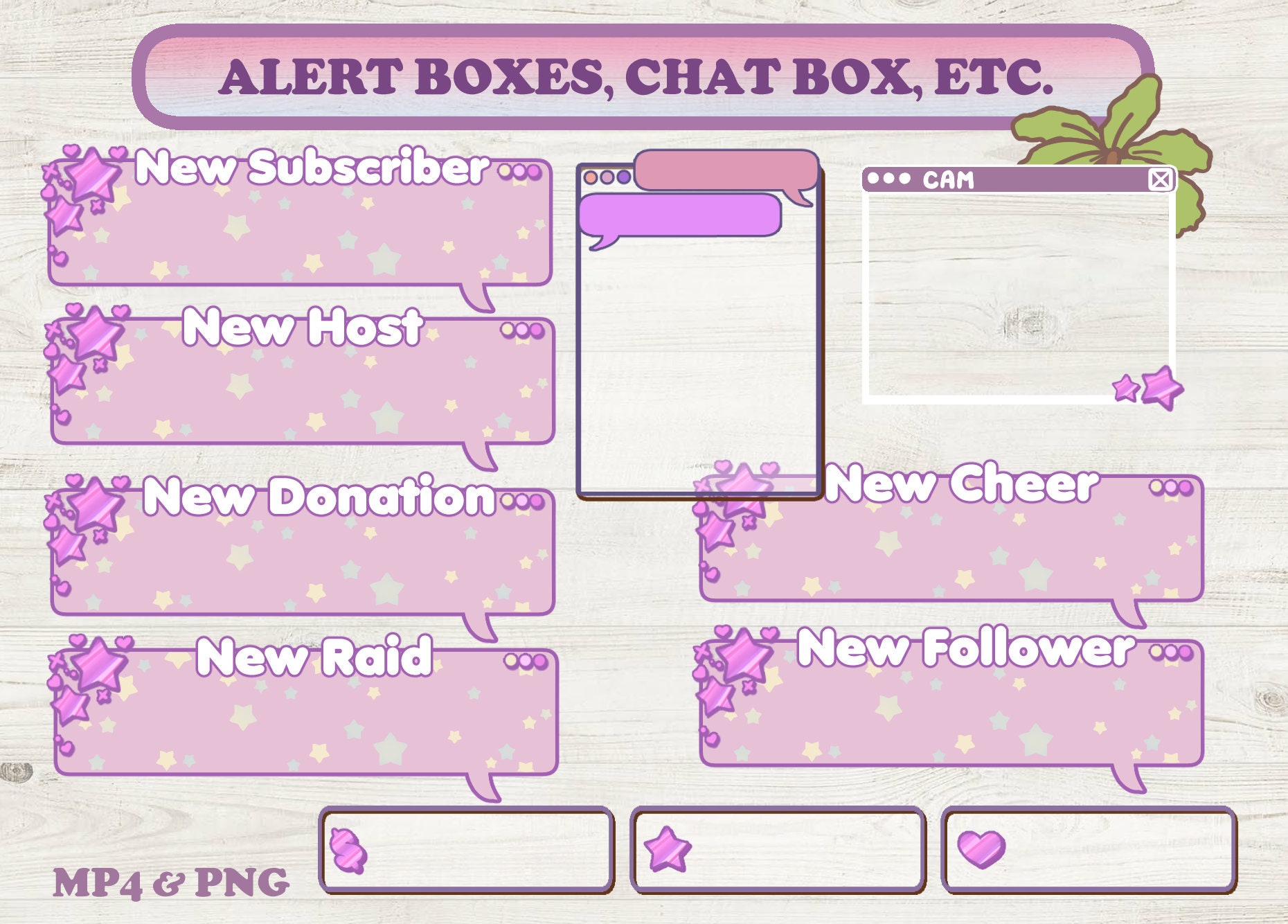 Lofi Studio Animated Stream Overlay Package for Twitch, Aesthetic Cute ...