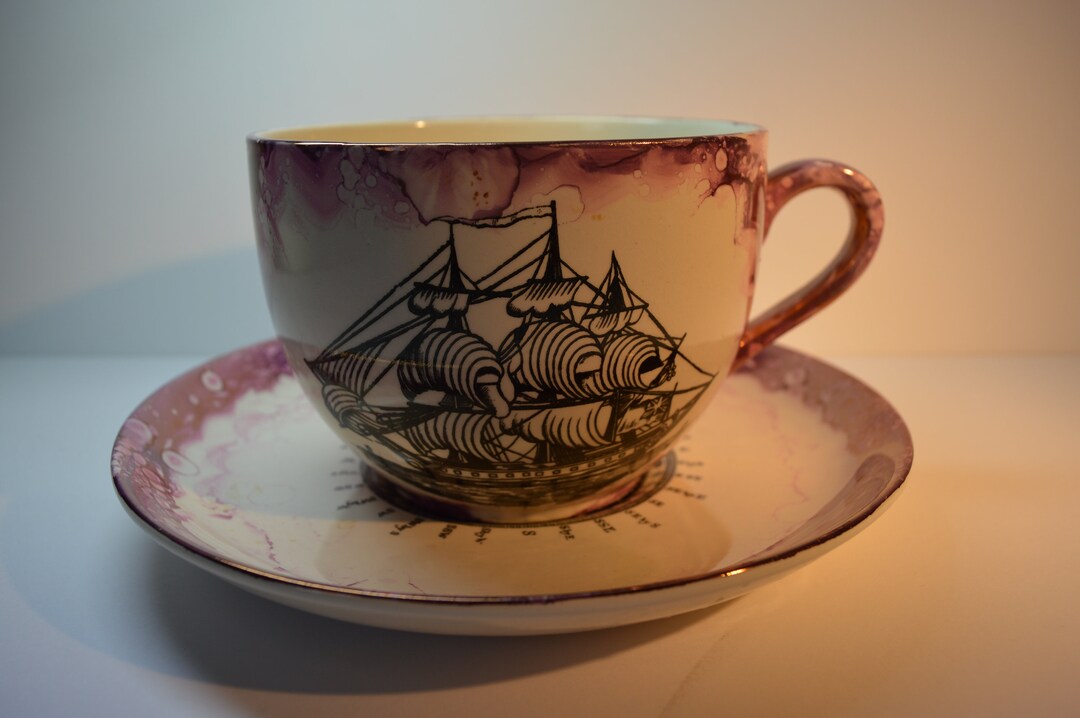 Portmeirion Ware Grays Pottery Sunderland Lustre Cup and Saucer - Etsy