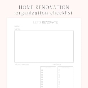 DIY Renovation To-do List, Home Renovation Organization Checklist ...