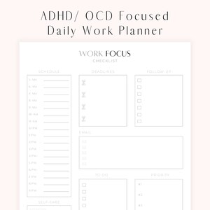 Minimalist Style Office Task Checklist, Daily Office Planner, Work ...