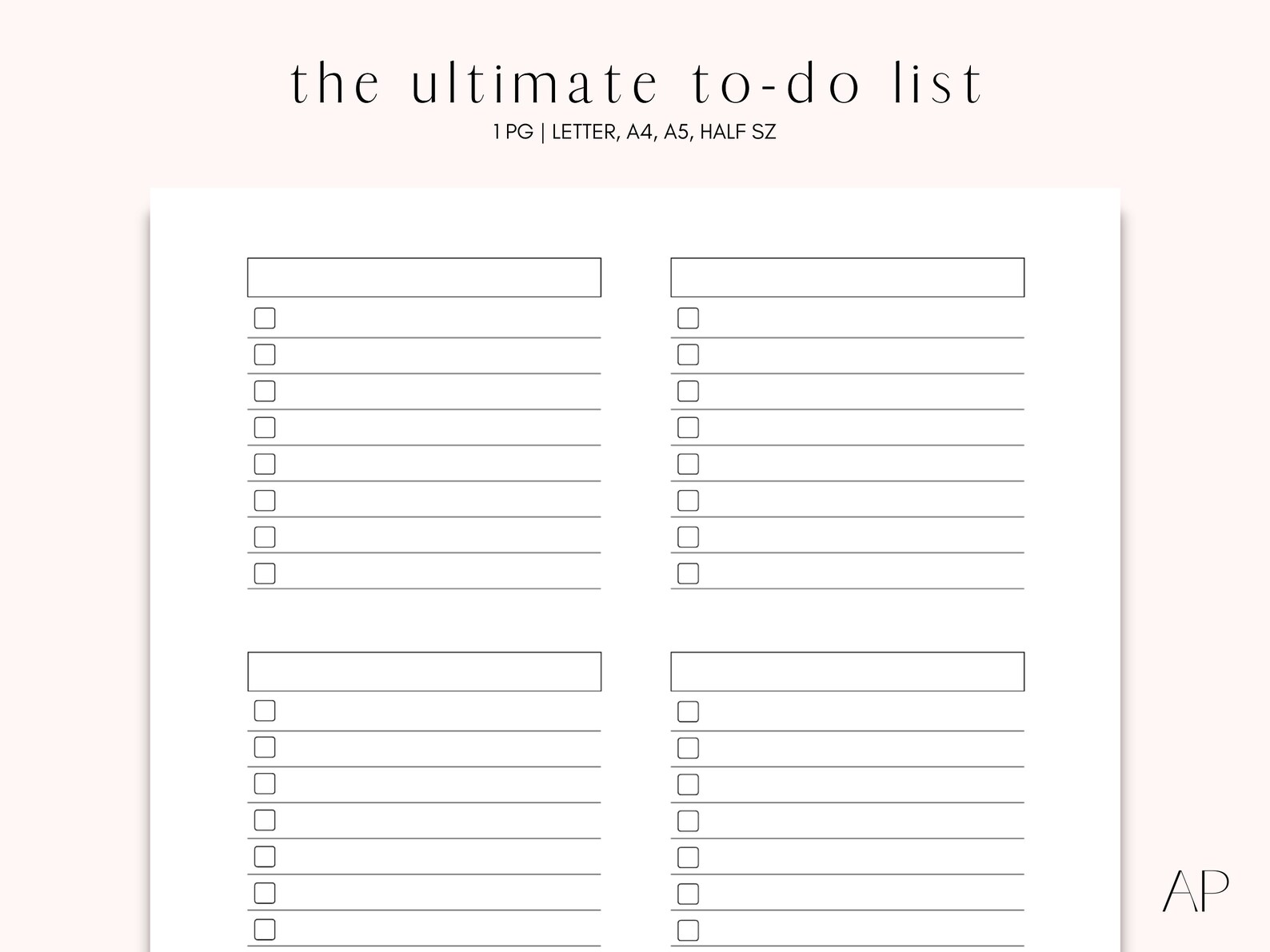 The Ultimate To-do Checklist, Printable Checklist, Productivity Planner ...
