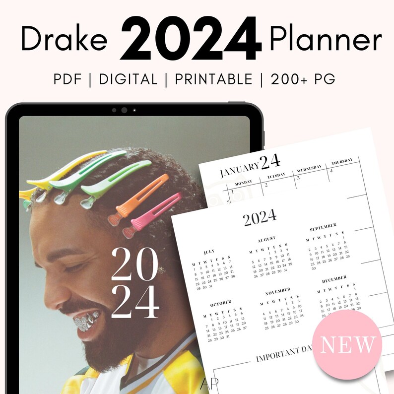 Drake 2024 Digital Printable Planner Slime You Out Digital - Etsy